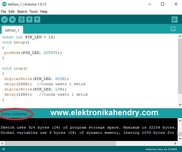 Arduino Part 2. Cara Membuat Program Dasar Arduino LED Blink ...