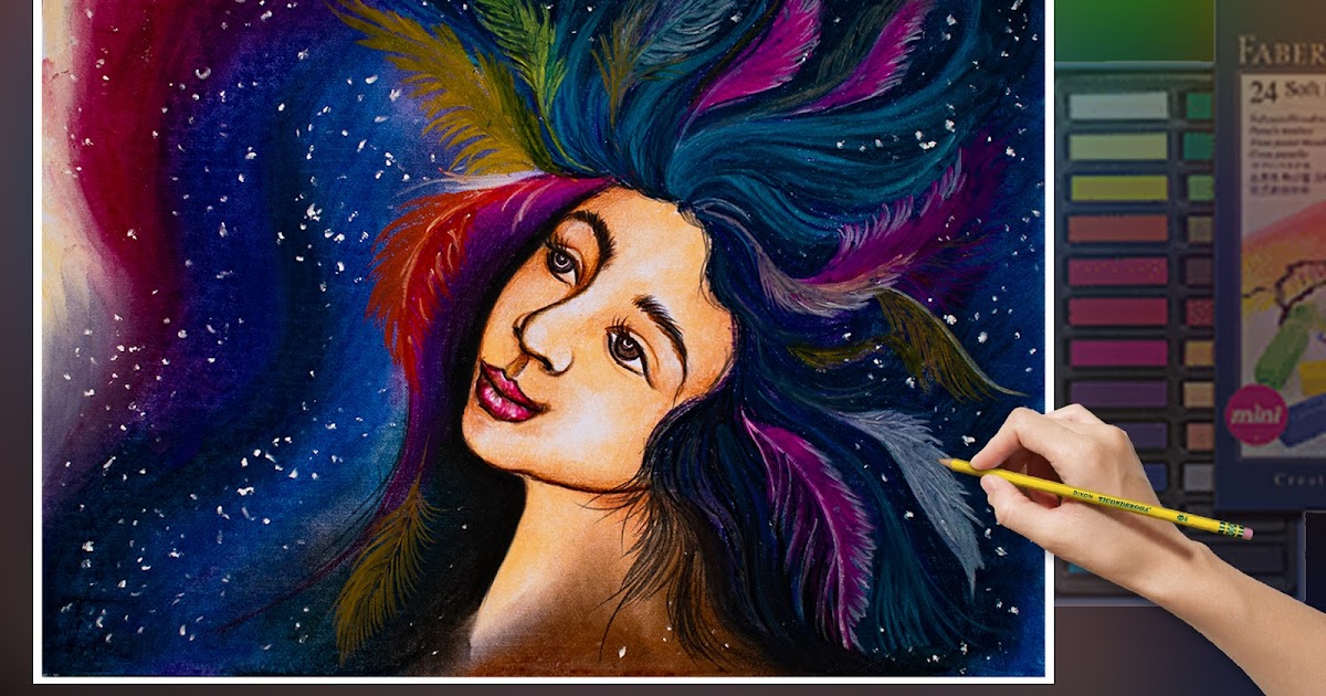 Creative And Beautiful Fantasy Art || fantasy girl drawing with soft pas...