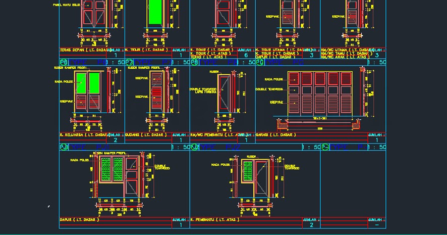 Download AutoCAD Detail Pintu dan Jendela [Gratis] ~ Area TEKNIK SIPIL
