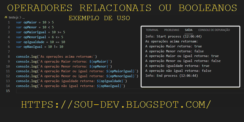 JavaScript - Operadores Relacionais ou Booleanos