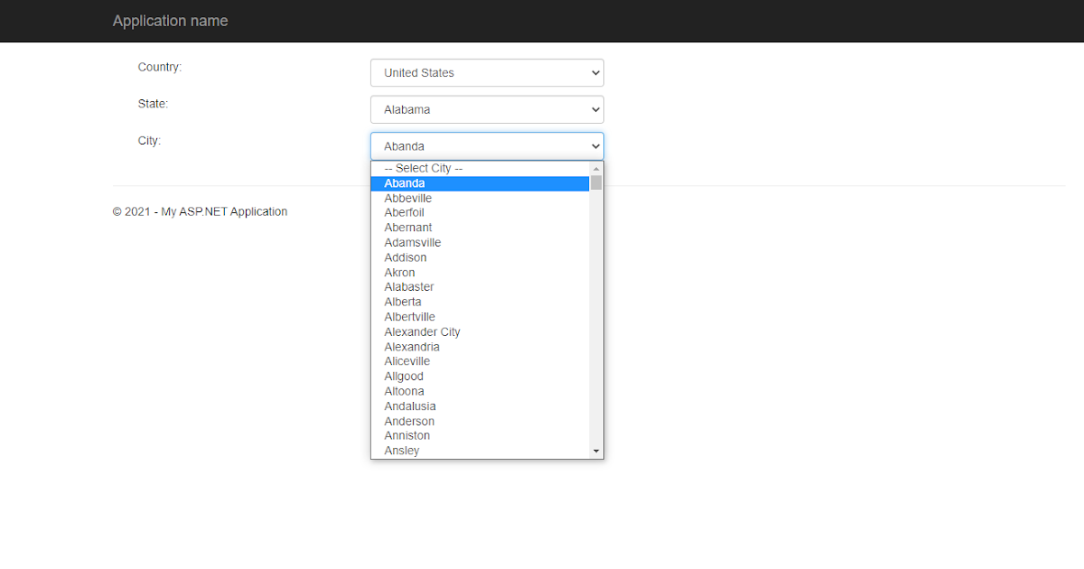 Asp Mvc Cascade Dropdown Using Jquery And Entity Framework