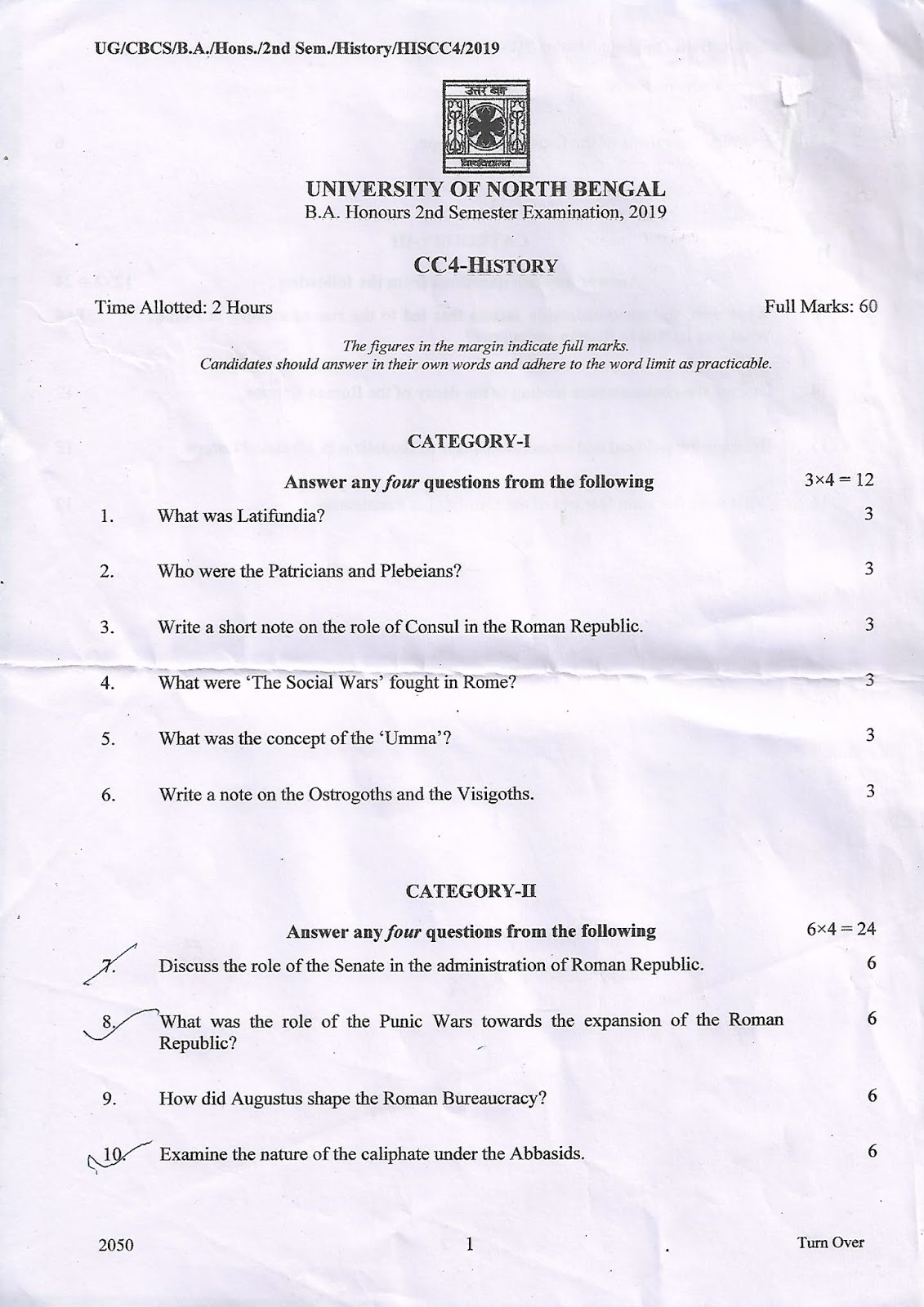 Nil s Niva CBCS 2nd SEMESTER HISTORY HONOURS PREVIOUS YEAR QUESTION nil-s-niva-cbcs-2nd-semester-history-honours-previous-year-question