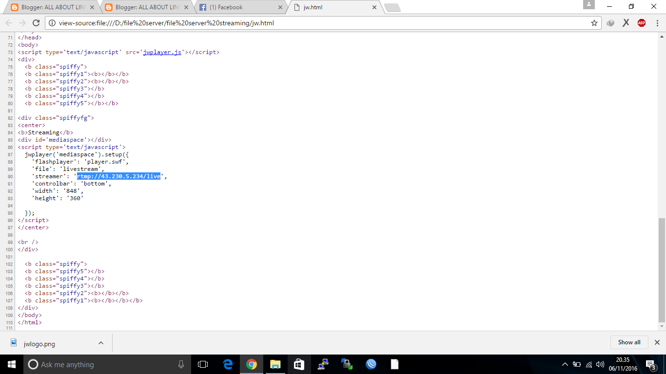 Membuat Web Streaming dengan JwPlayer untuk Red5 - ALL ABOUT LINUX