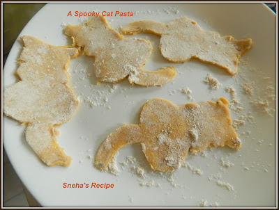 A Spooky Cat Pasta Lentil Soup#SoupSwappers - Sneha's Recipe