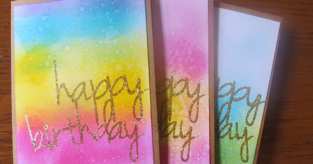 Watercolor and Glitter Birthday Cards