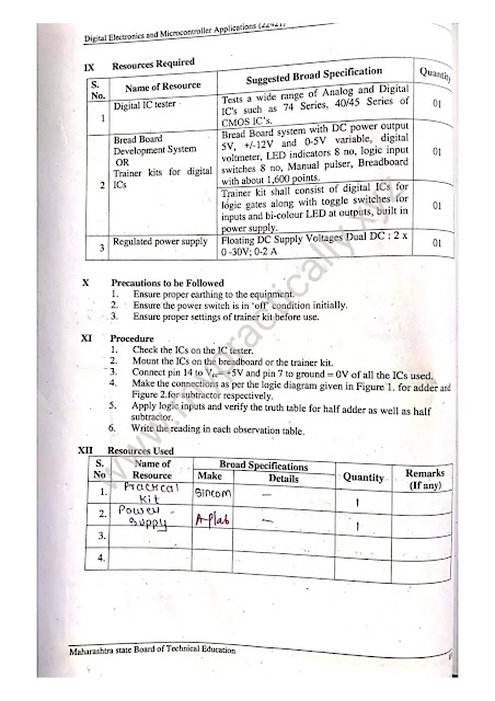 22421 Digital Electronics and Microcontroller Applications | DEM | Lab ...
