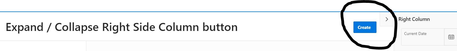 Expand / Collapse Right Side Column button overlapping with region button