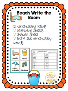 Beach Write the Room ~ Preschool Printables