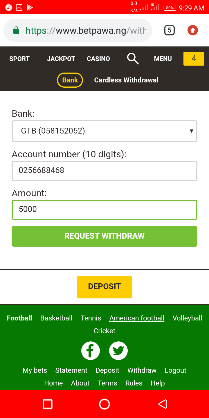 How to withdraw on bet pawa