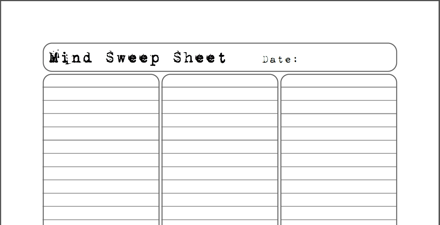 Mind Sweep Sheet Printable Form - Paperbased.net