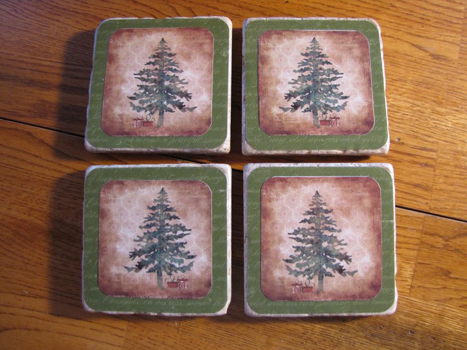 Cedar Creek Creations: Christmas Pine Tree Coasters $15