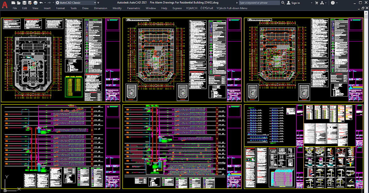 Fire Alarm Drawings For Residential Building [DWG]