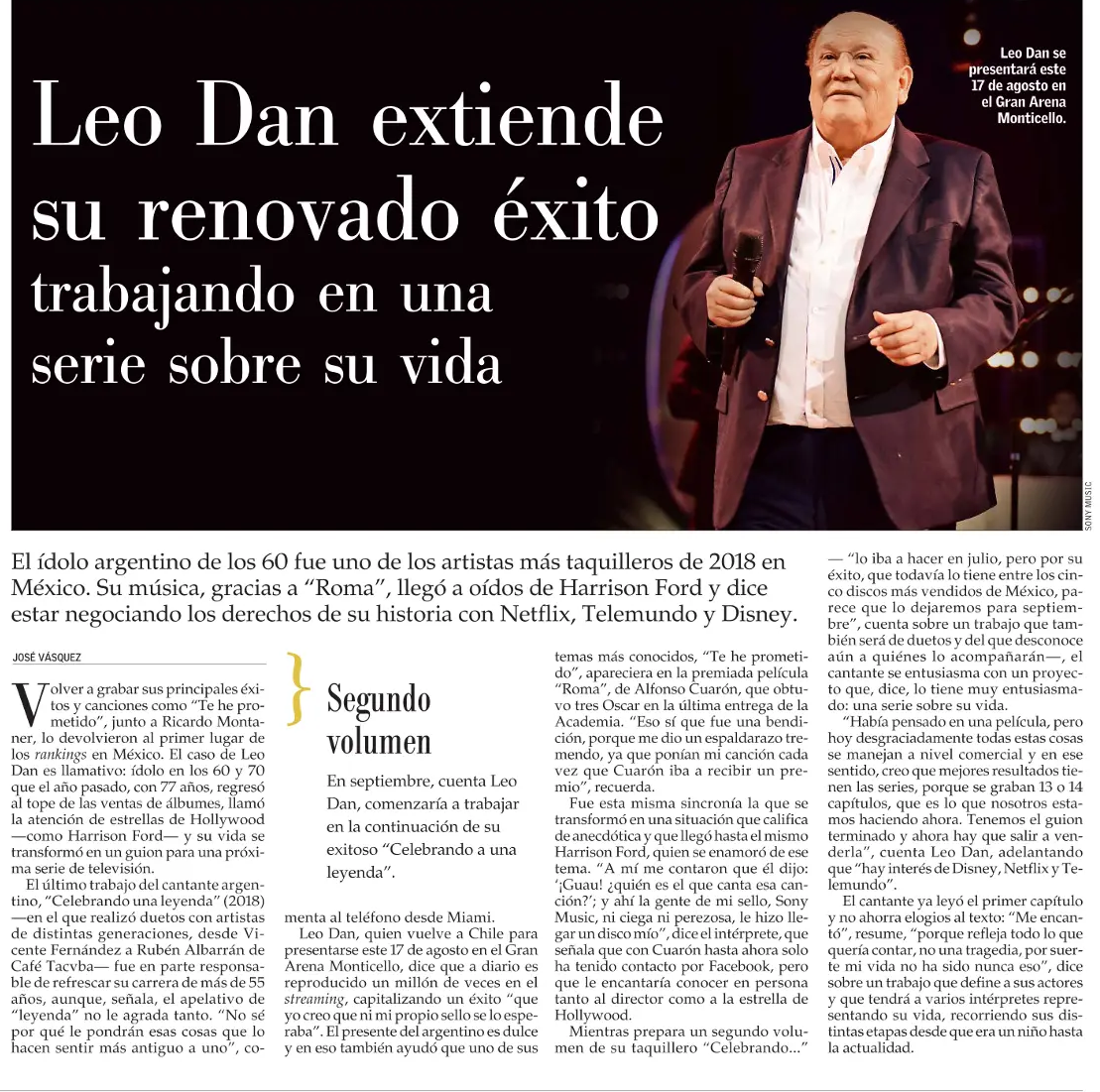 PUROCHILE: Leo Dan extiende su renovado éxito