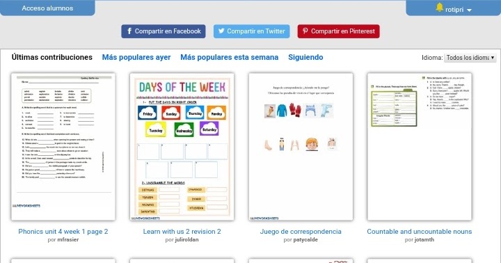 EN EL BAÚL DE APOYO: Fichas interactivas con LIVEWORKSHEETS