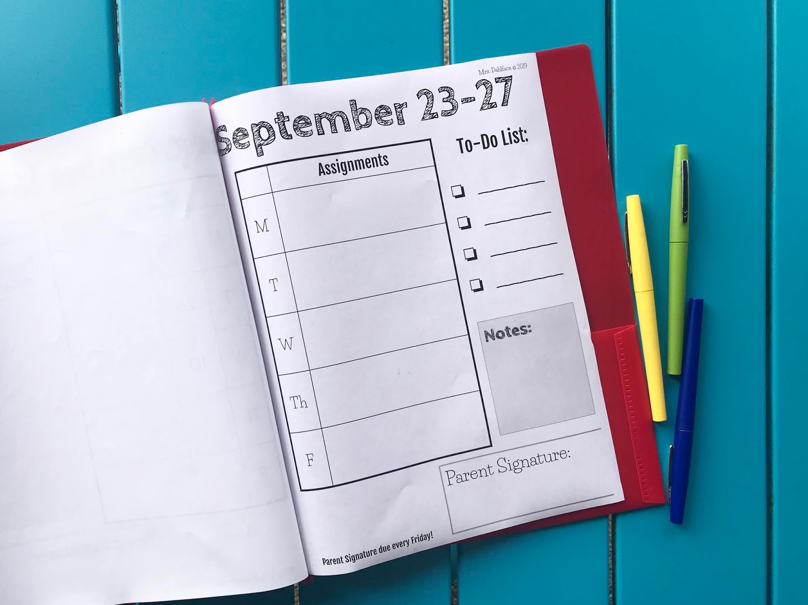 Editable Student Planner Agendas
