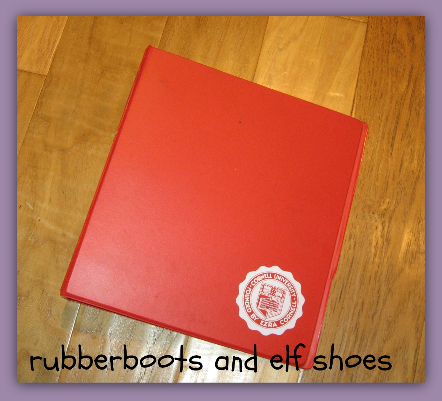 repurpose binders into clipboards - rubber boots and elf shoes