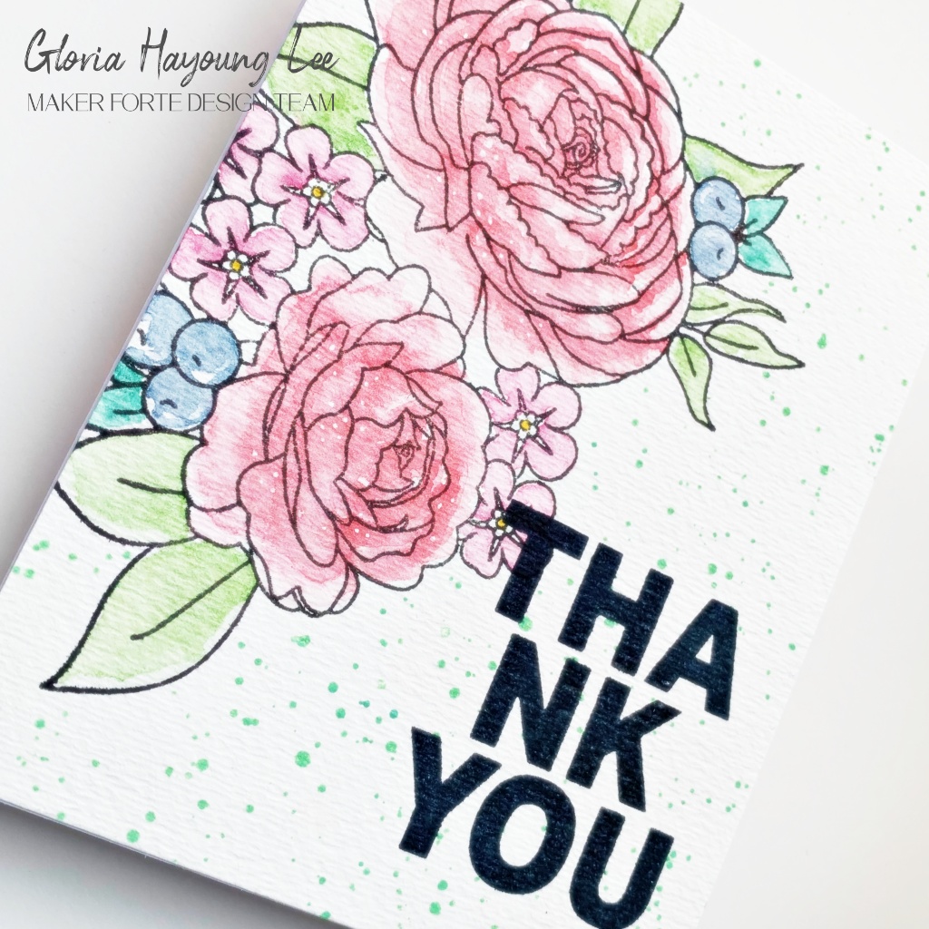 Gloria's craft room: Thank you watercoloring card