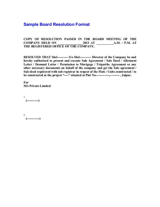 Corporate Resolution Letter Template ~ Resume Letter