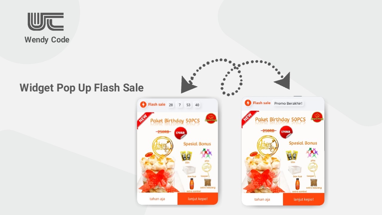 widget pop up flash sale - Wendy Code