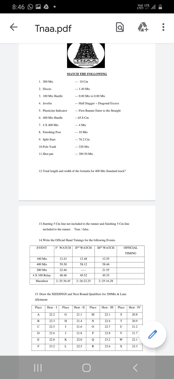 TAMIL NADU ATHLETIC ASSOCIATION ( TNAA ) TECHNICAL OFFICIAL ADVANCES ...