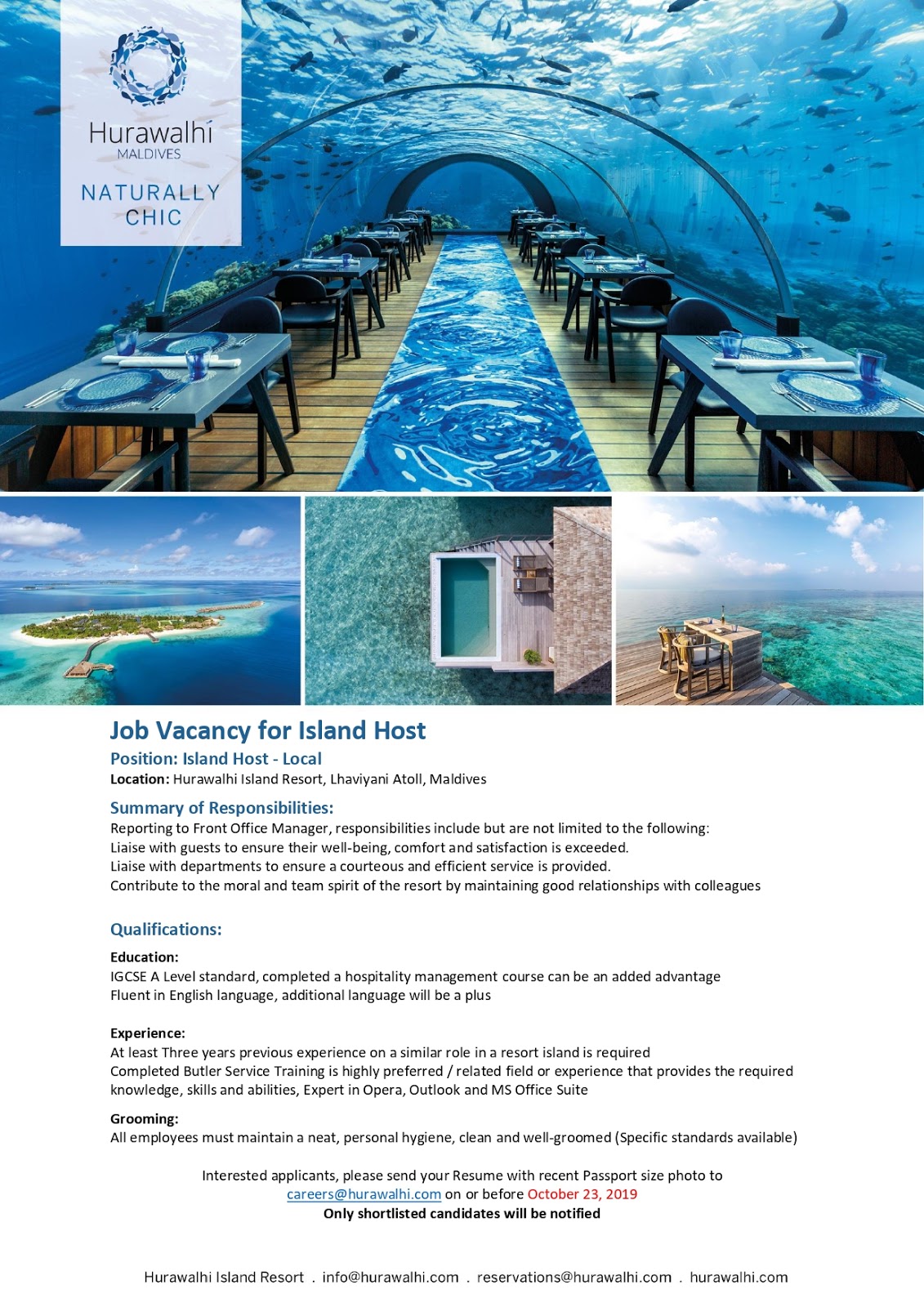Job Maldives - Fresh Jobs in Maldives: Island Host Job Vacancy at ...