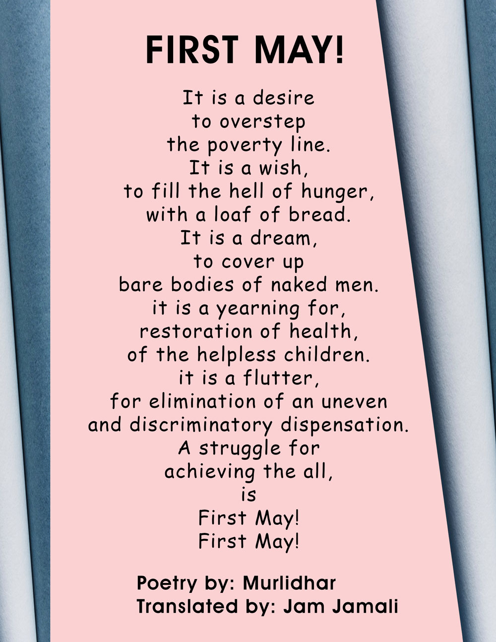 First May! Poetry by Murlidhar Translated by Jam Jamali