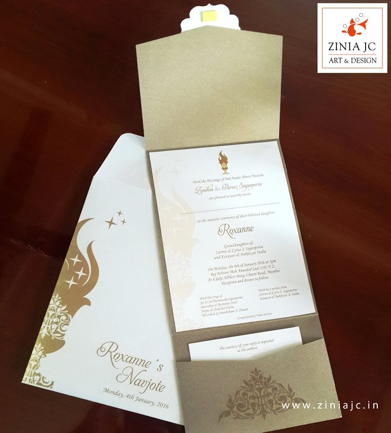 ZINIA JC : Navjote Invitation Card Designs By Zinia JC For The Parsi ...