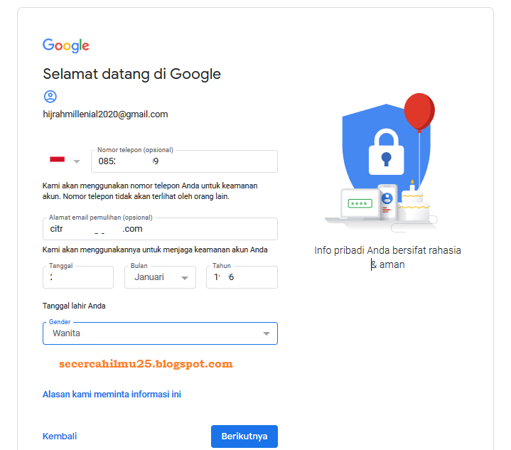 Cara Membuat Gmail Baru [2020] ~ Secercah Ilmu