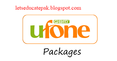 Ufone call packages, daily, weekly and monthly packages.