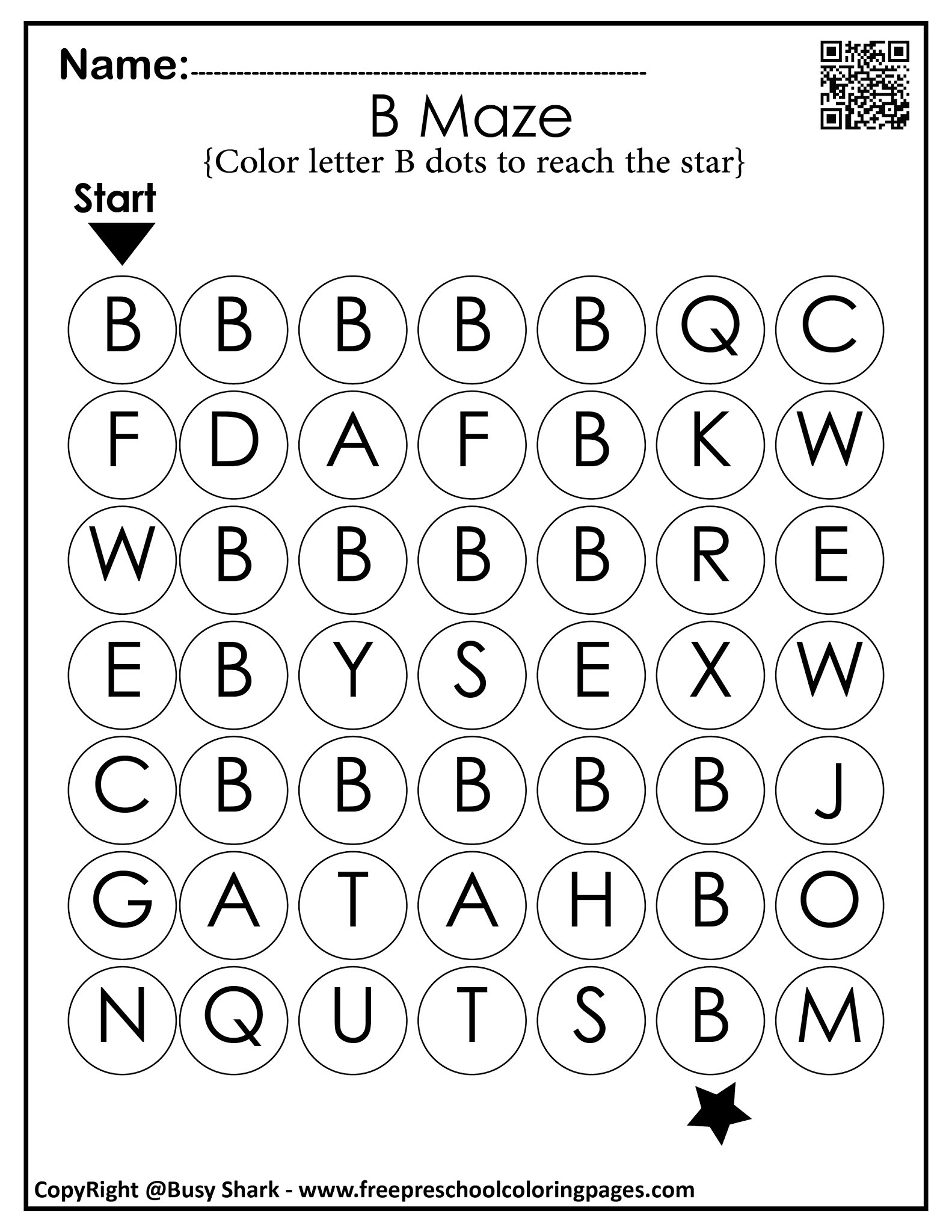 Set of Letter B "10 free Dot Markers coloring pages"