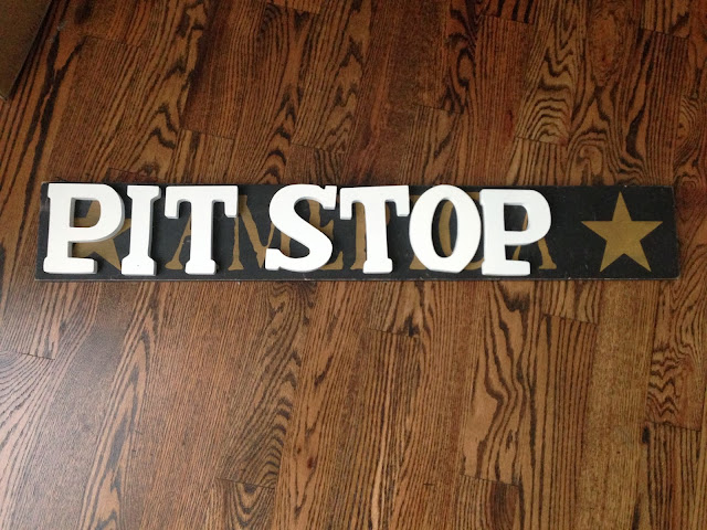 design dump: diy "pit stop" bathroom sign