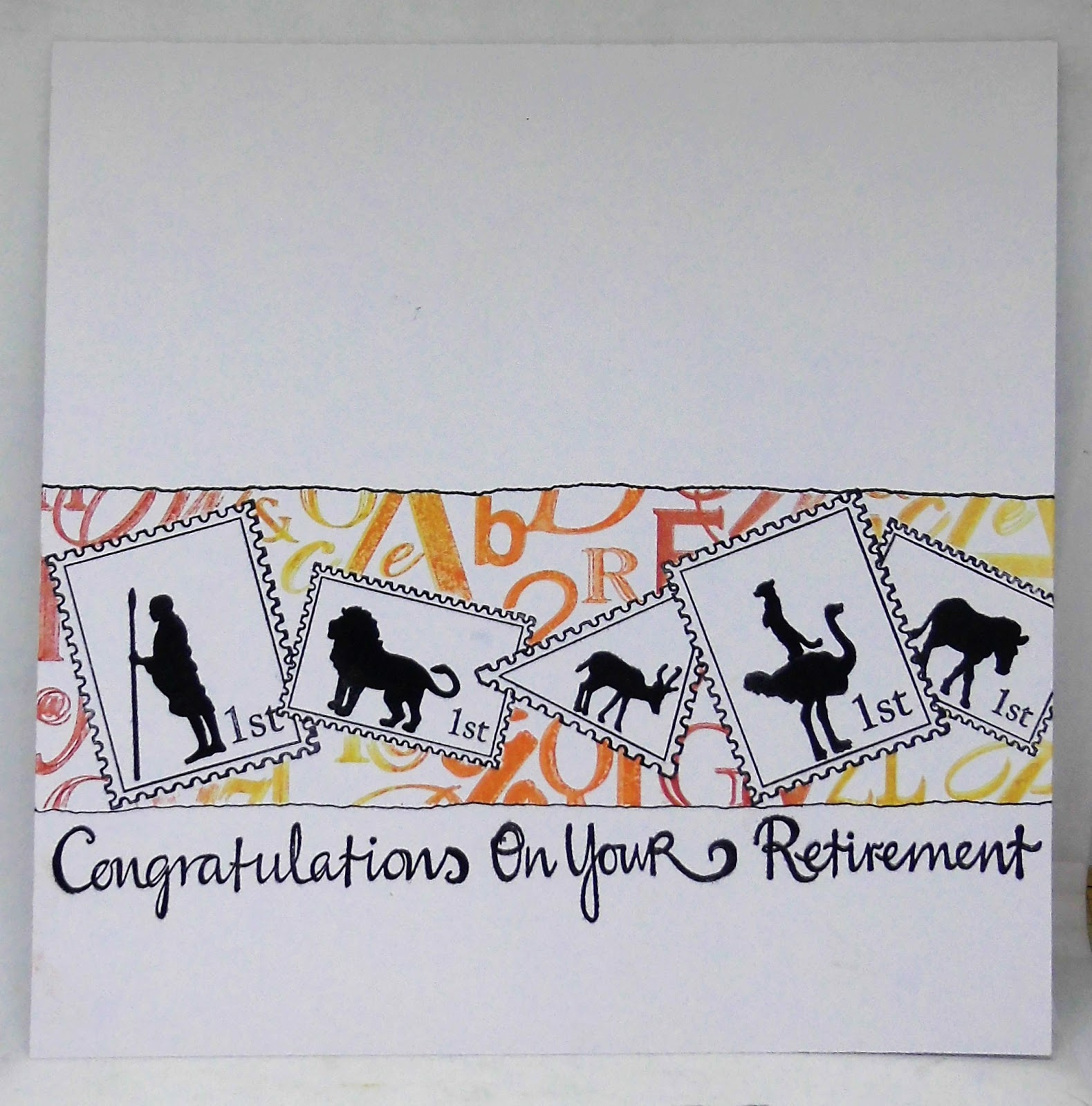 Sarah's Craft Shed: A Retirement Card using the Alphabet Jungle Stamp ...