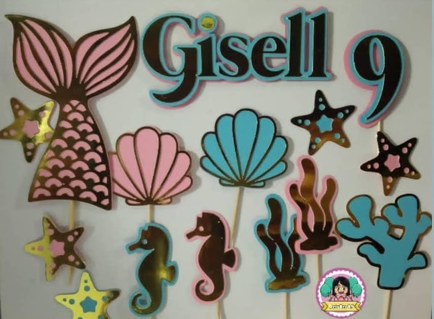 Topper 3D Sirena Gisell 9 - Mis Toppers Tus Toppers