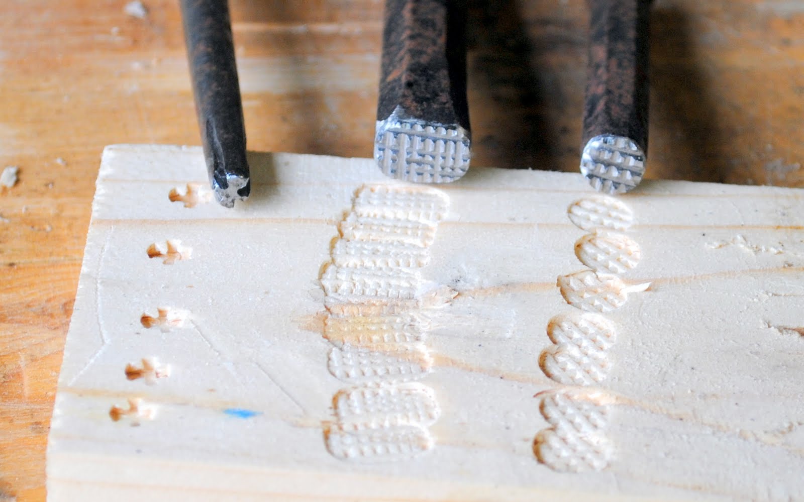 Shop Made Texture Punches for Carving