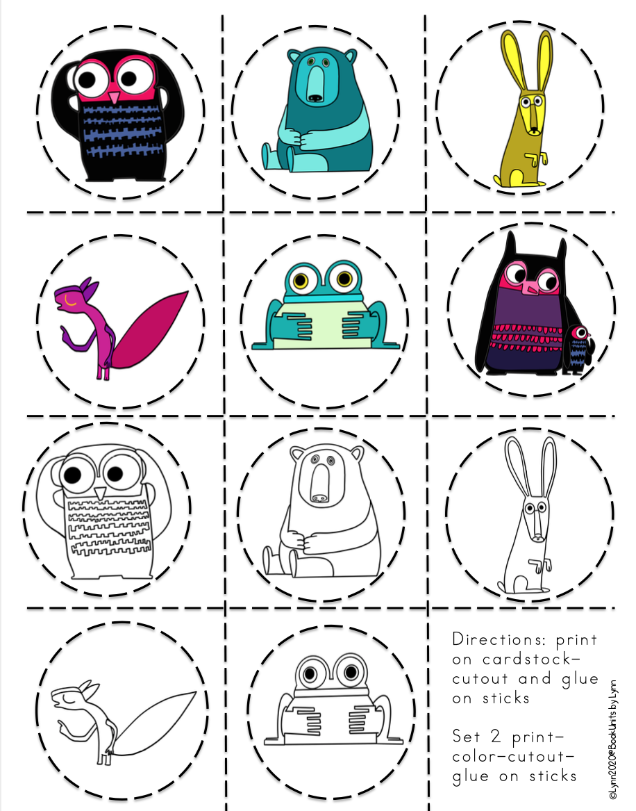 LITTLE OWL LOST BOOK CRAFT AND STUDENT PUPPET STICKS ~ Book Units by Lynn