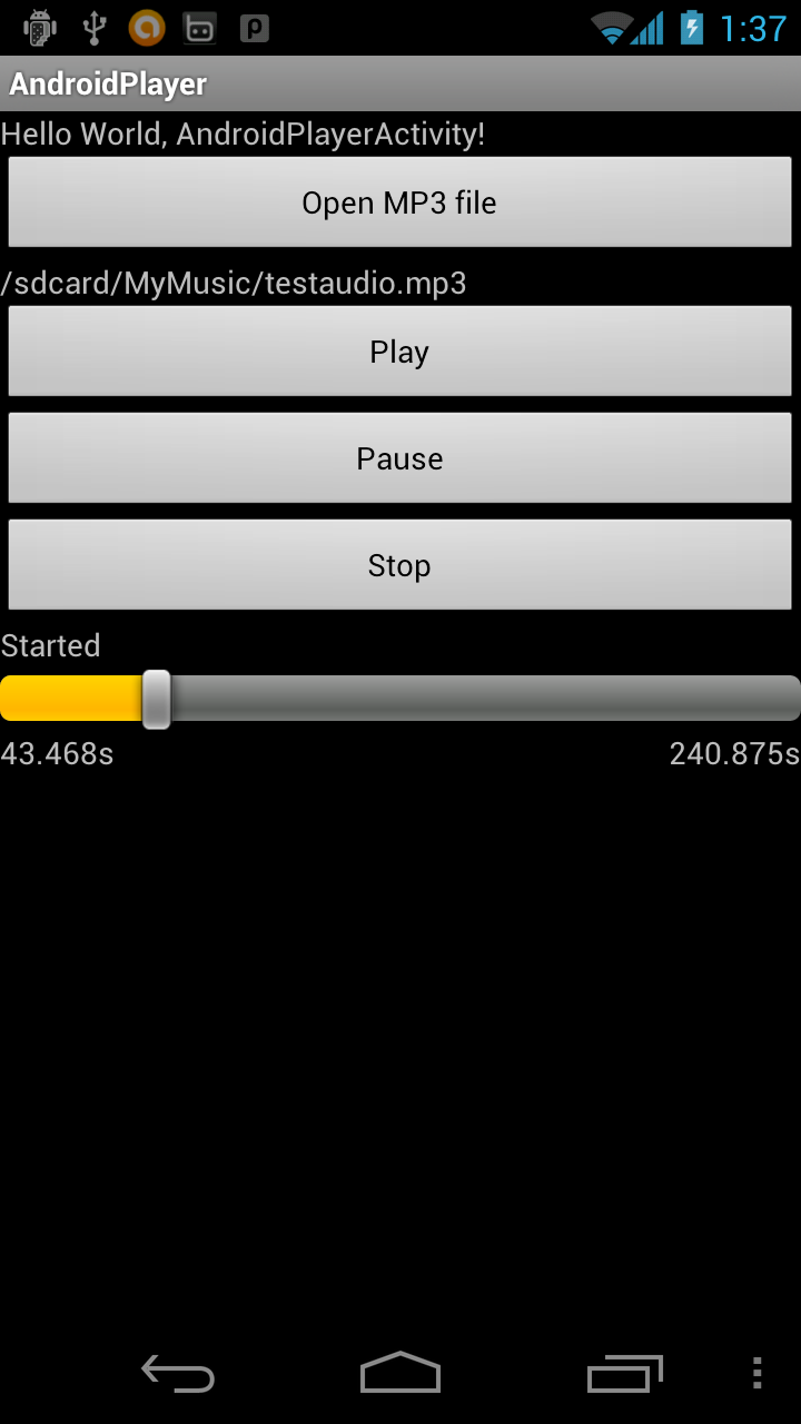 Android Er Display Playing Time For Mediaplayer
