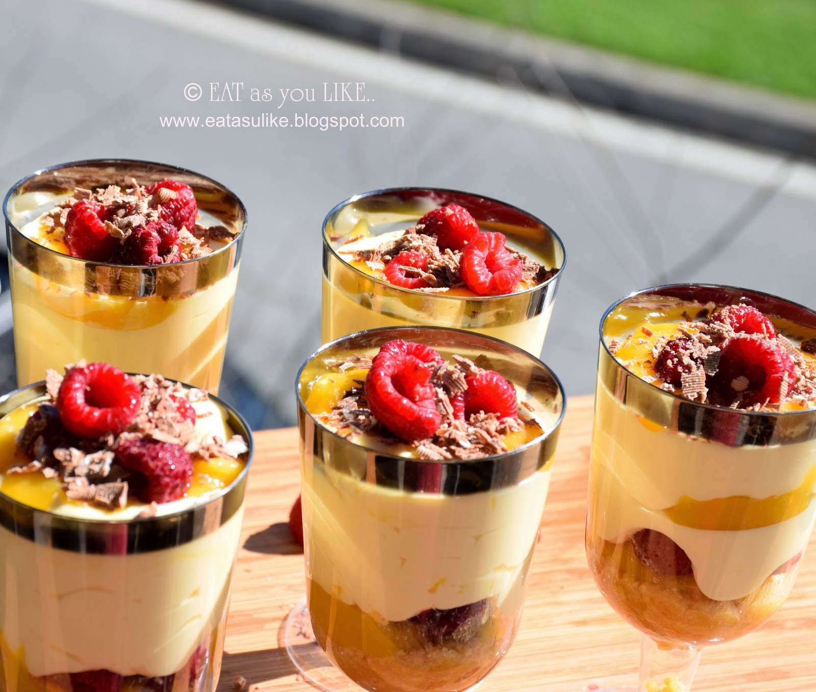 Eat as you Like: MANGO & RASPBERRY LAYERED CHEESECAKE IN A GLASS