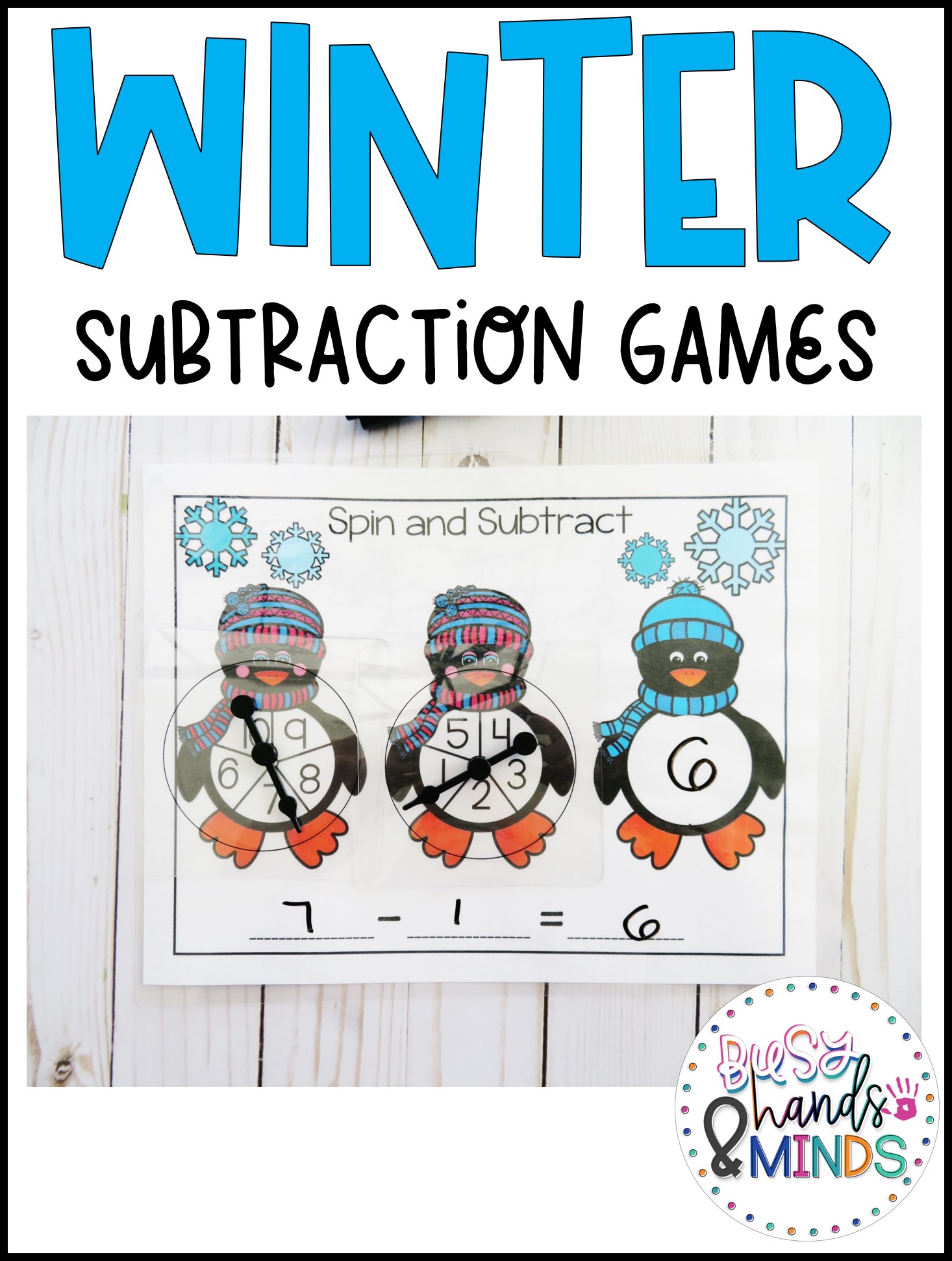 Winter Addition and Subtraction Games | Busy Hands and Minds