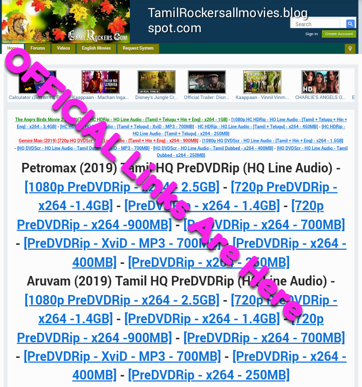 Tamilrockers Website