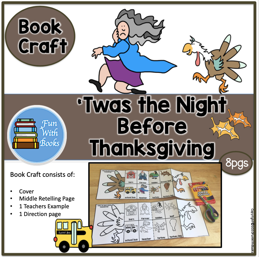 'TWAS THE NIGHT BEFORE THANKSGIVING BOOK CRAFT ~ Book Units by Lynn