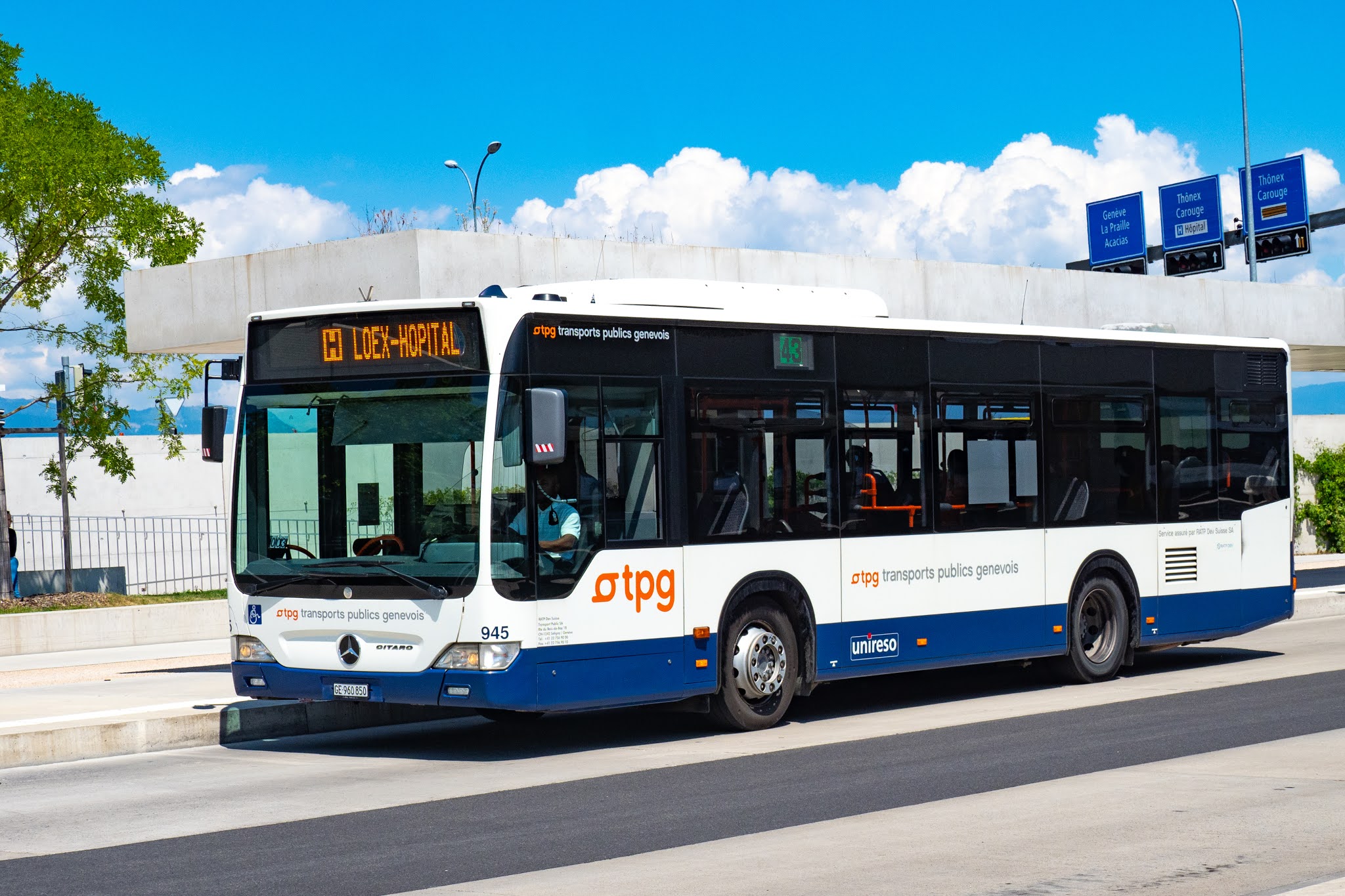 ÖFFENTLICHER VERKEHR: TPG RATP Dev Suisse Bus Mercedes Citaro O530K 945 ...