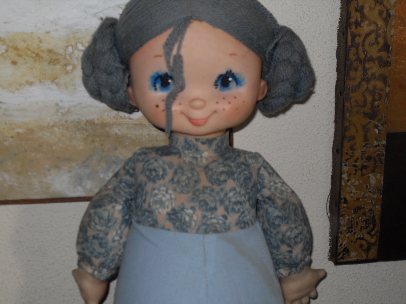 Pupaprinzessin: Muñeca con pelo de lana azul y cuerpo de trapo ♥