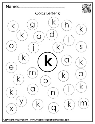 Set of Letter K "10 free Dot Markers coloring pages"