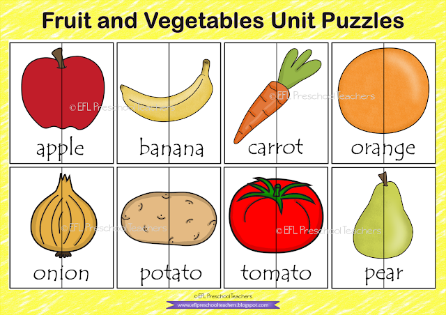 ESL/EFL Preschool Teachers: Fruit and Vegetables Theme book and games ...