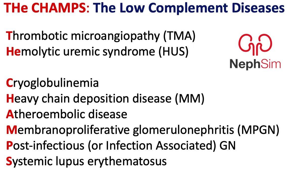 The Low Compliment Diseases - Mnemonic