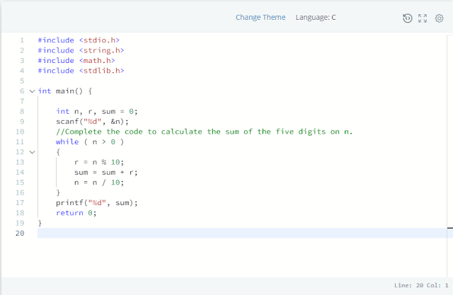 Sum Of Digits Of A Five Digit Number In C Hackerrank Solution Sloth