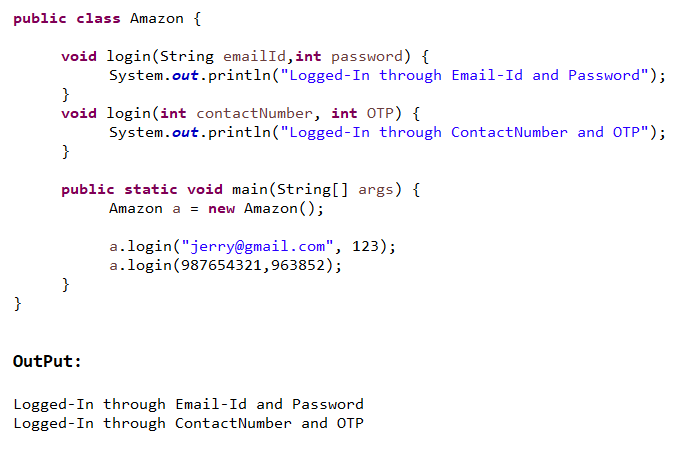 Method Overloading In Java - Bitmore Technologies Instructions