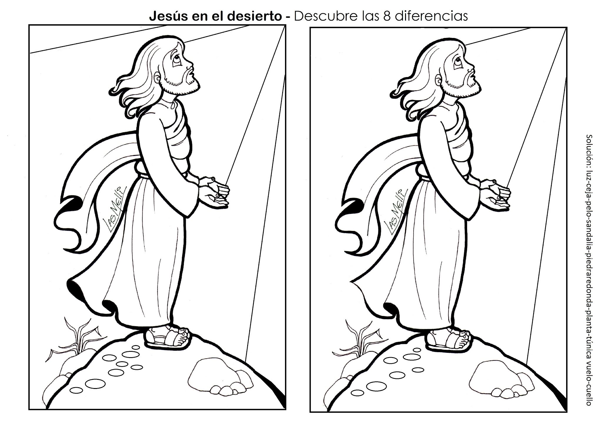 JUEGO: Jesús en el desierto (Bloque de letras y 8 diferencias ...