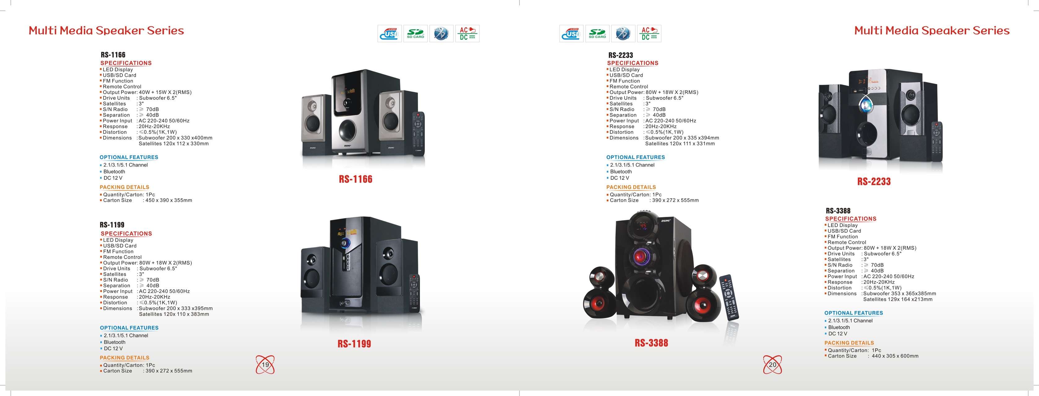 Rising RS-115BA, RS-116BA, RS-117BA, RS-L823AB, RS-L822AB, RS-L811AB